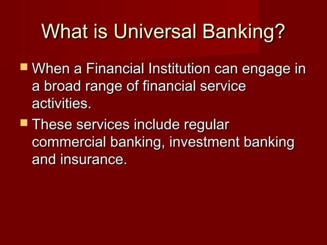 Universal banking | PPT