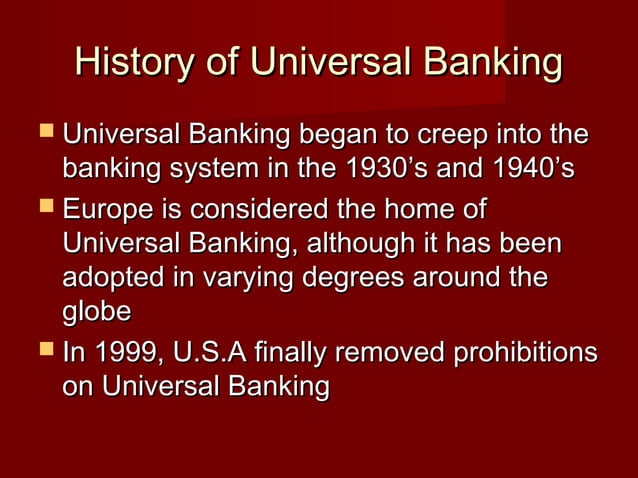 Universal banking | PPT