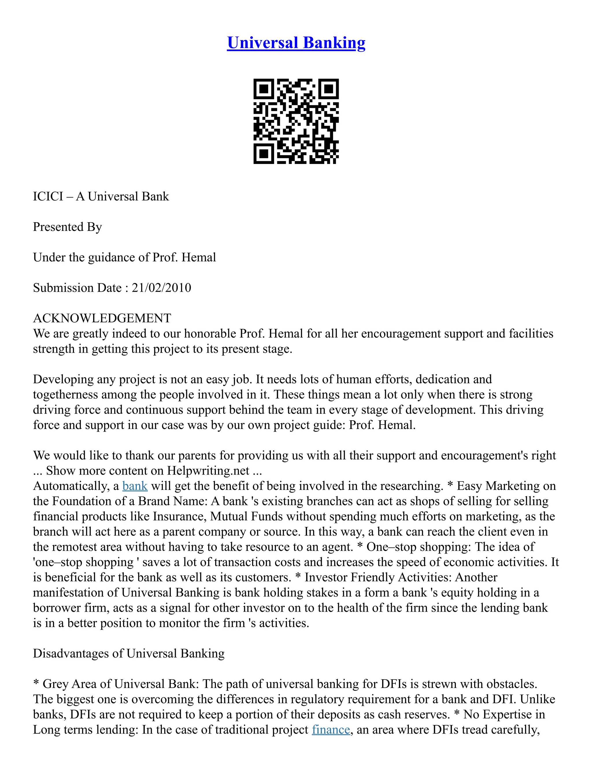 Universal Banking | PDF