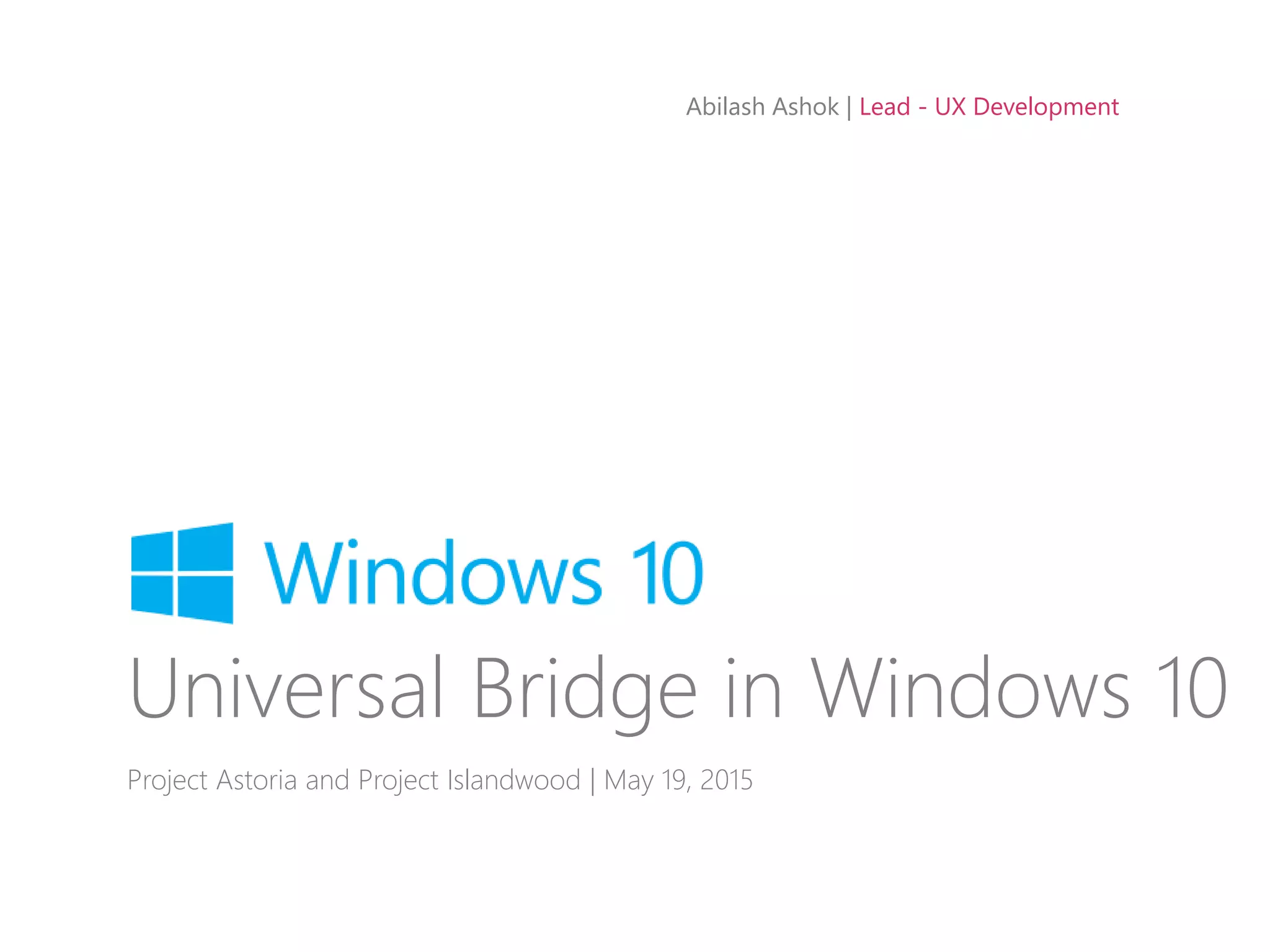 Universal Bridges in Windows 10 | PPTX