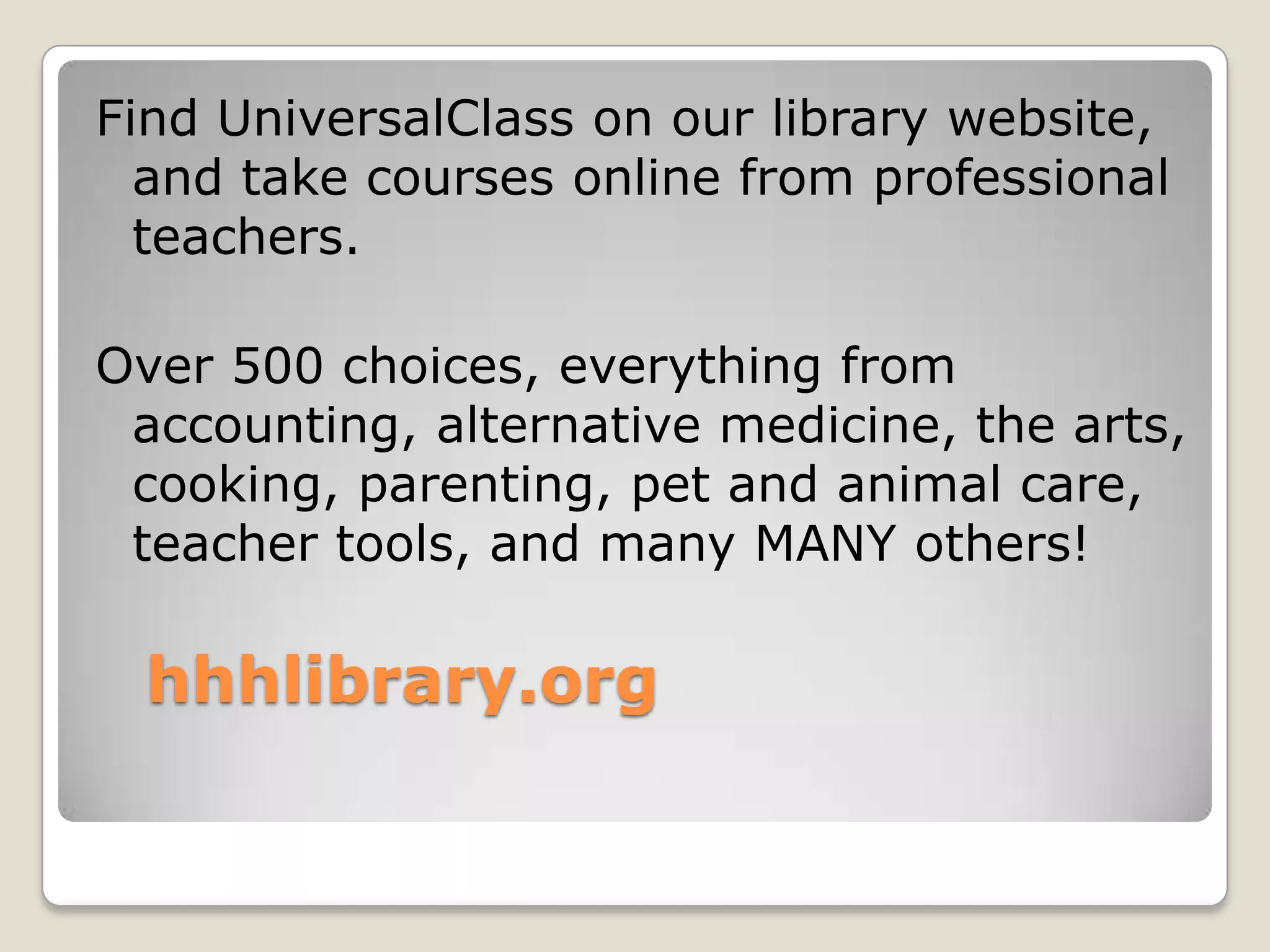 UniversalClass | PPTX