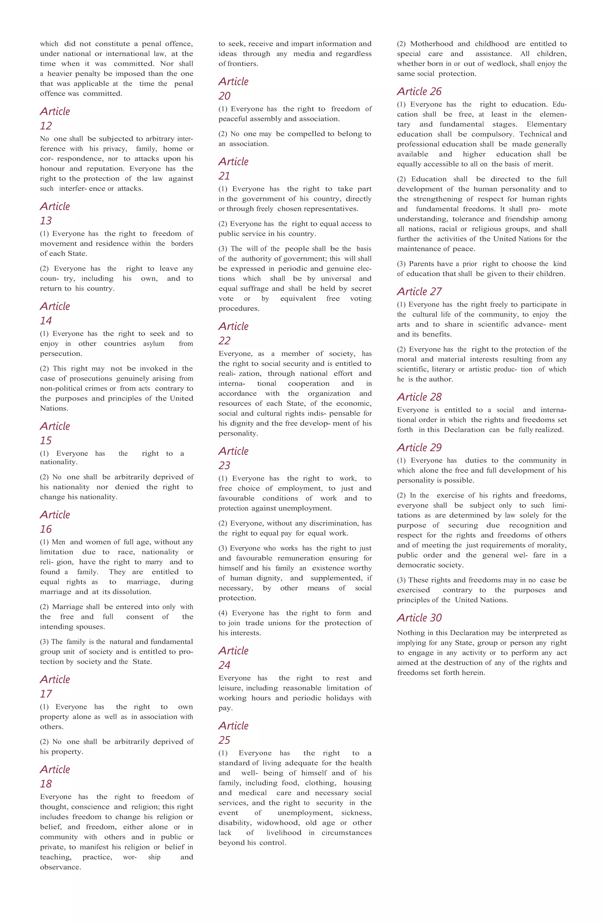 Universal declaration of human rights | PDF