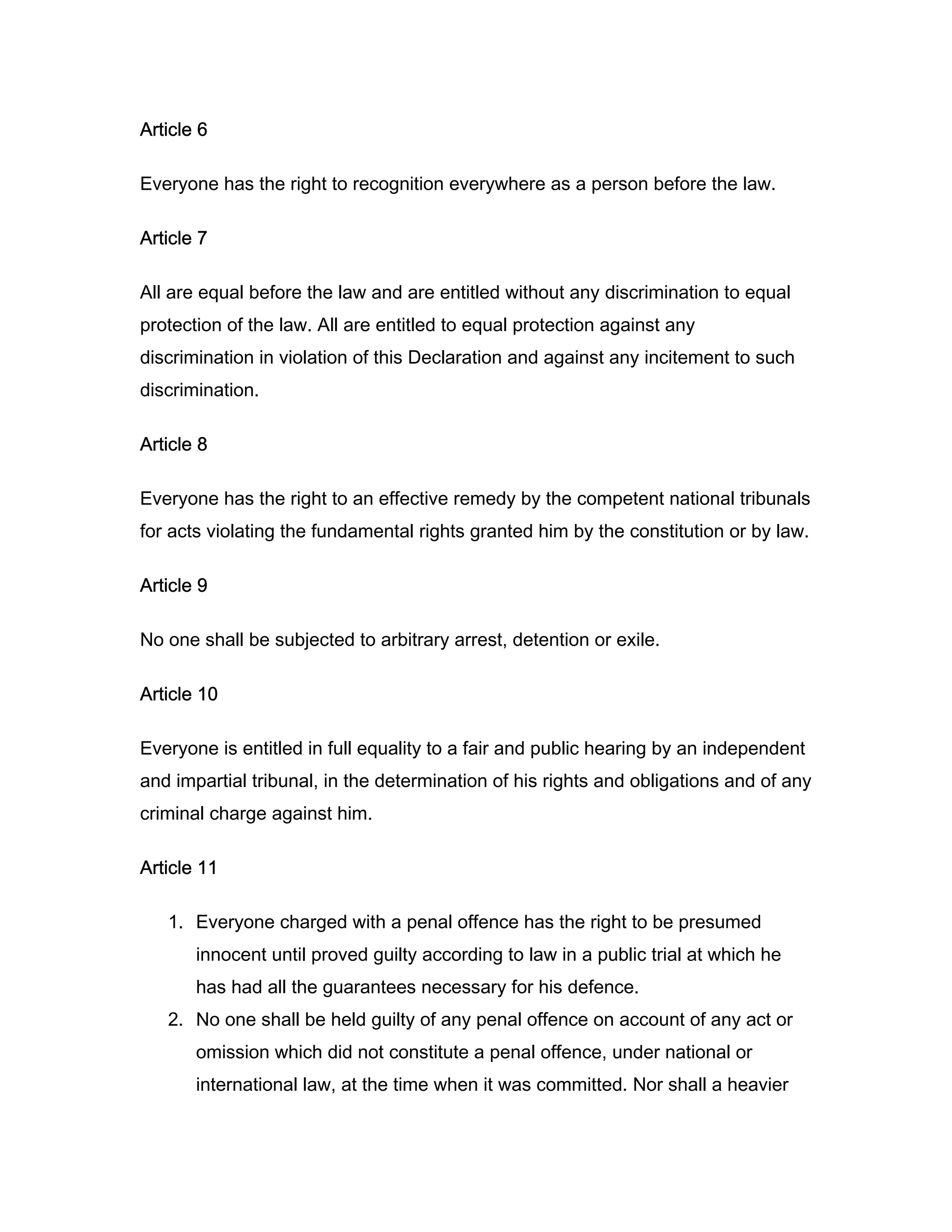 Universal Declaration of Human Rights by The United Nations | PDF