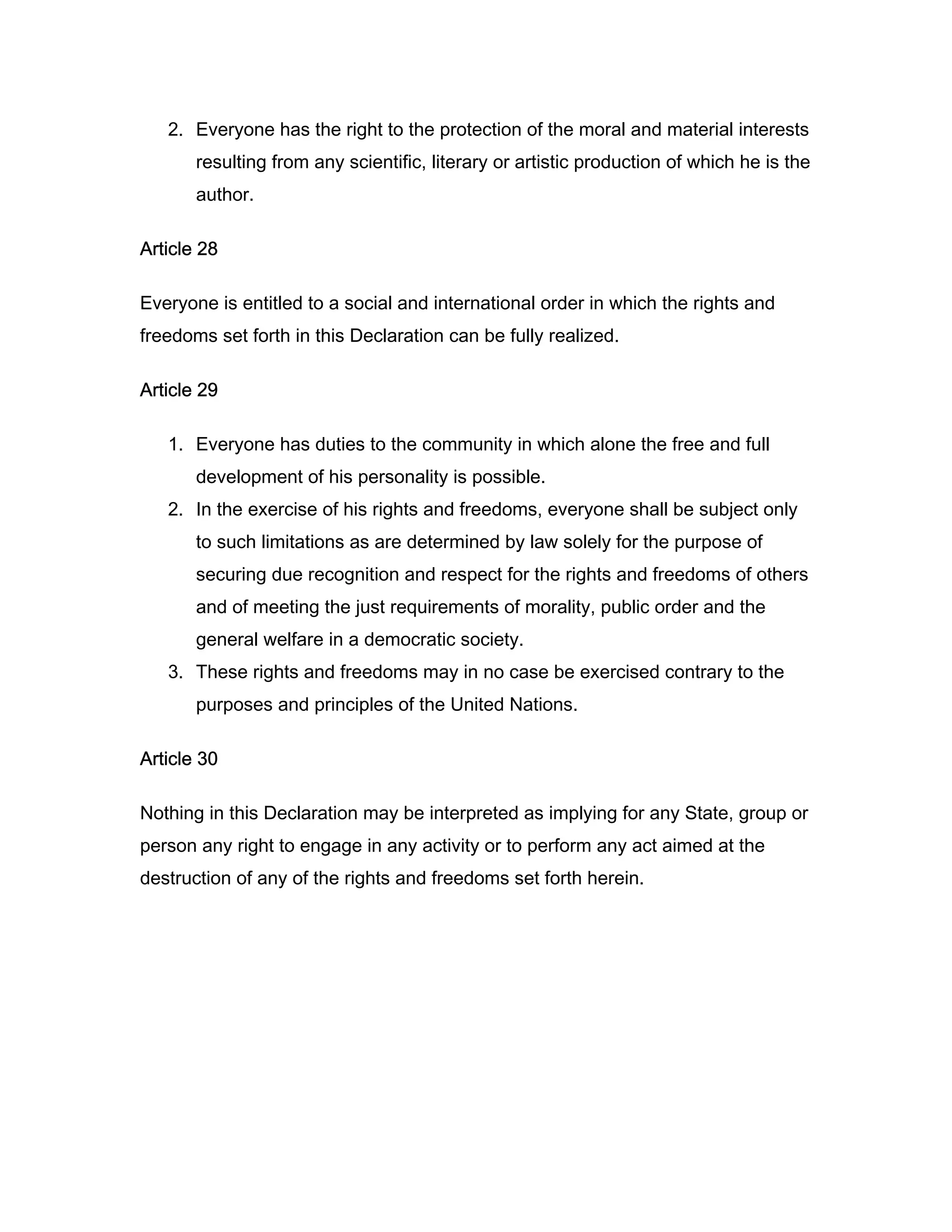 Universal Declaration of Human Rights by The United Nations | PDF