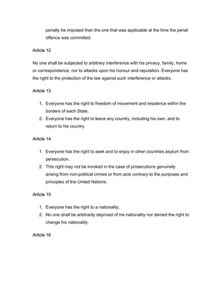 Universal Declaration of Human Rights by The United Nations | PDF