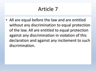 Universal declaration of human rights | PPTX