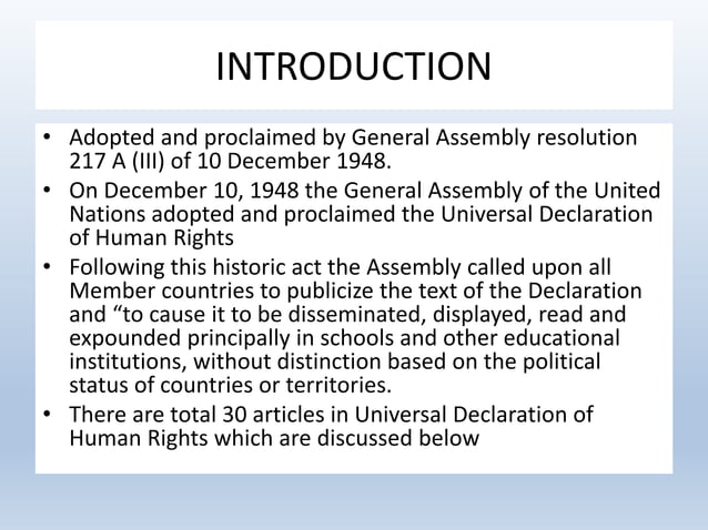 Universal declaration of human rights | PPTX