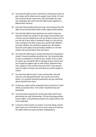 Universal declaration of human rights handout | DOCX