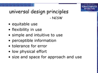 Universal design HCI | PPT