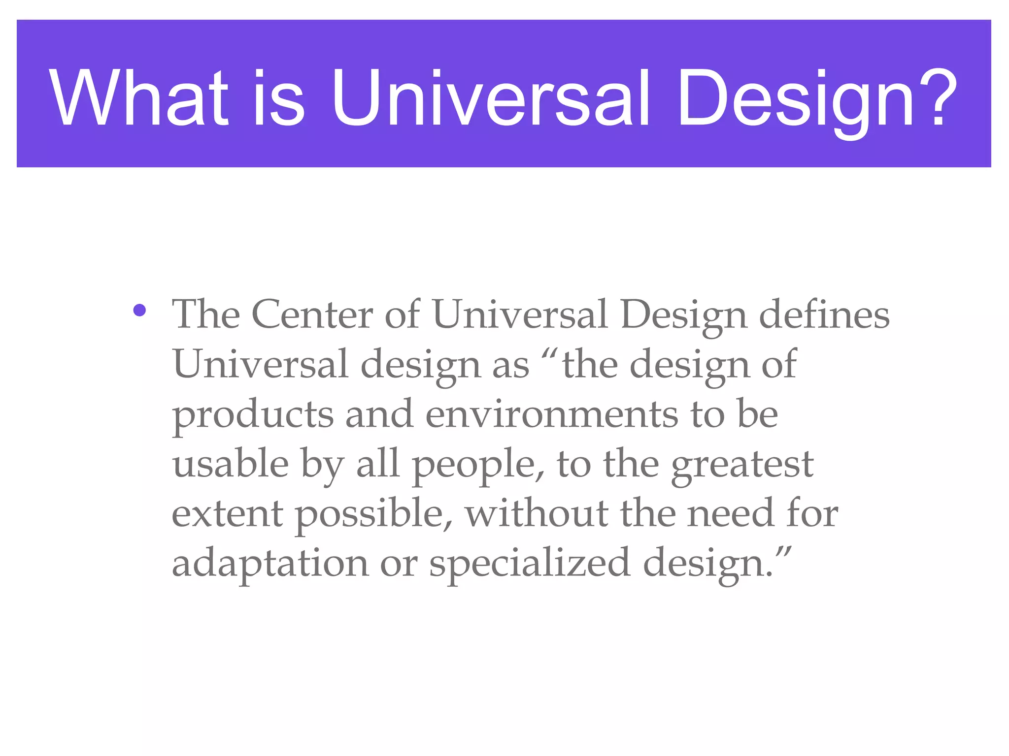 Universal design ppt | PPT