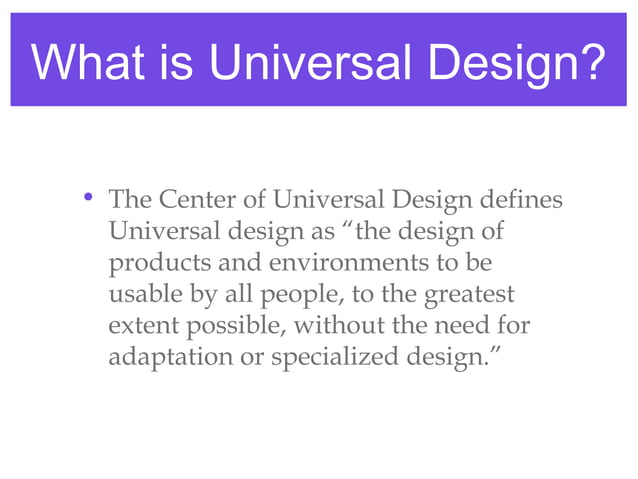 Universal design ppt | PPT