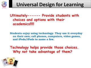 Universal design for learning | PPTX