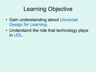 Universal design for learning | PPT