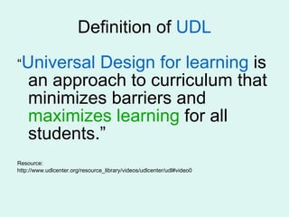 Universal design for learning | PPT