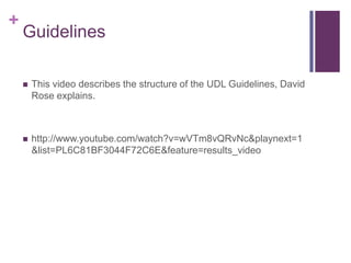 Universal design for learning | PPTX