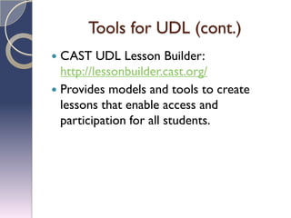 Universal design for learning | PPTX