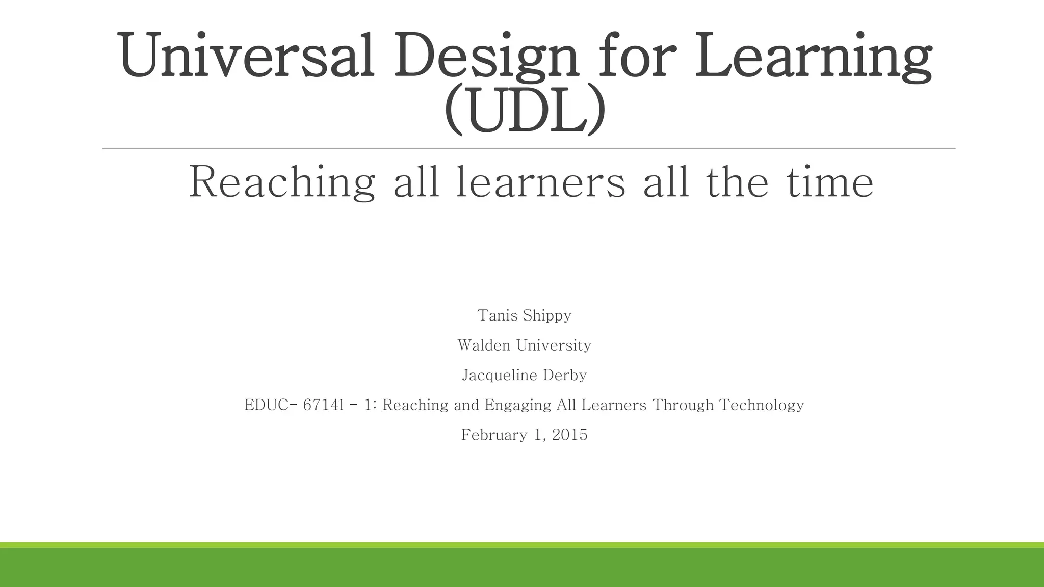 Universal design for learning | PPTX