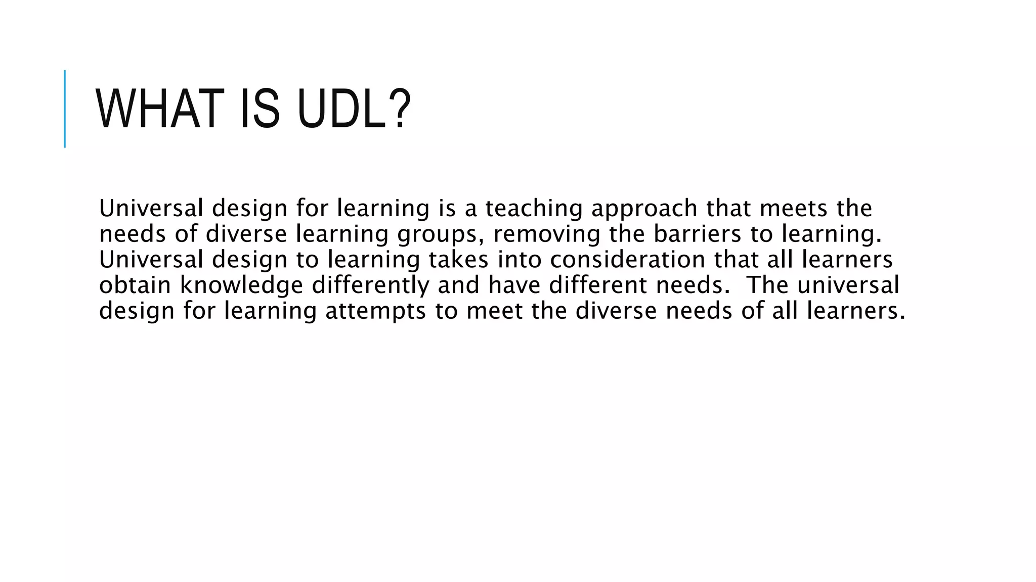 Universal design for learning | PPTX