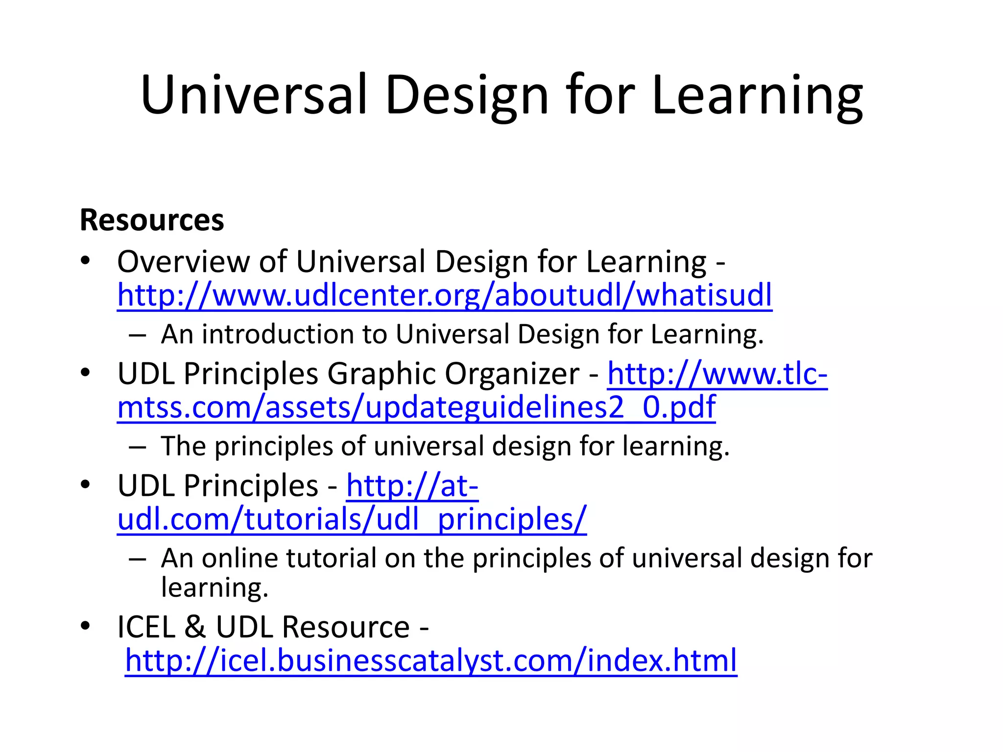 Universal Design for Learning | PPTX