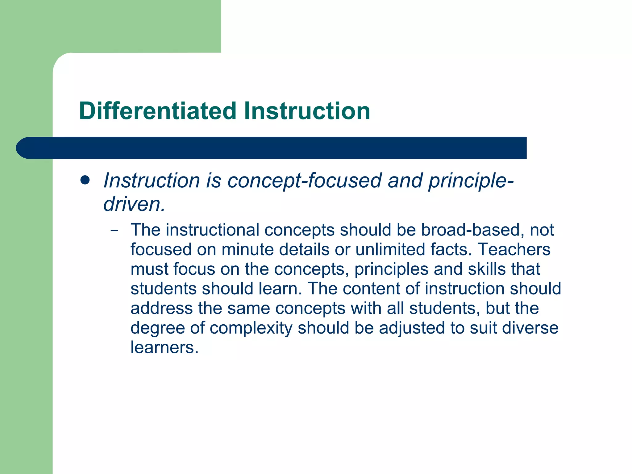 Universal Design for Learning: Differentiated Instruction | PPT