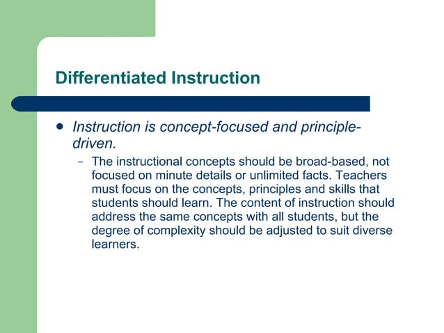 Universal Design for Learning: Differentiated Instruction | PPT