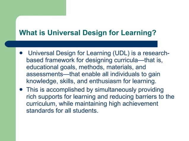 Universal Design for Learning: Differentiated Instruction | PPT