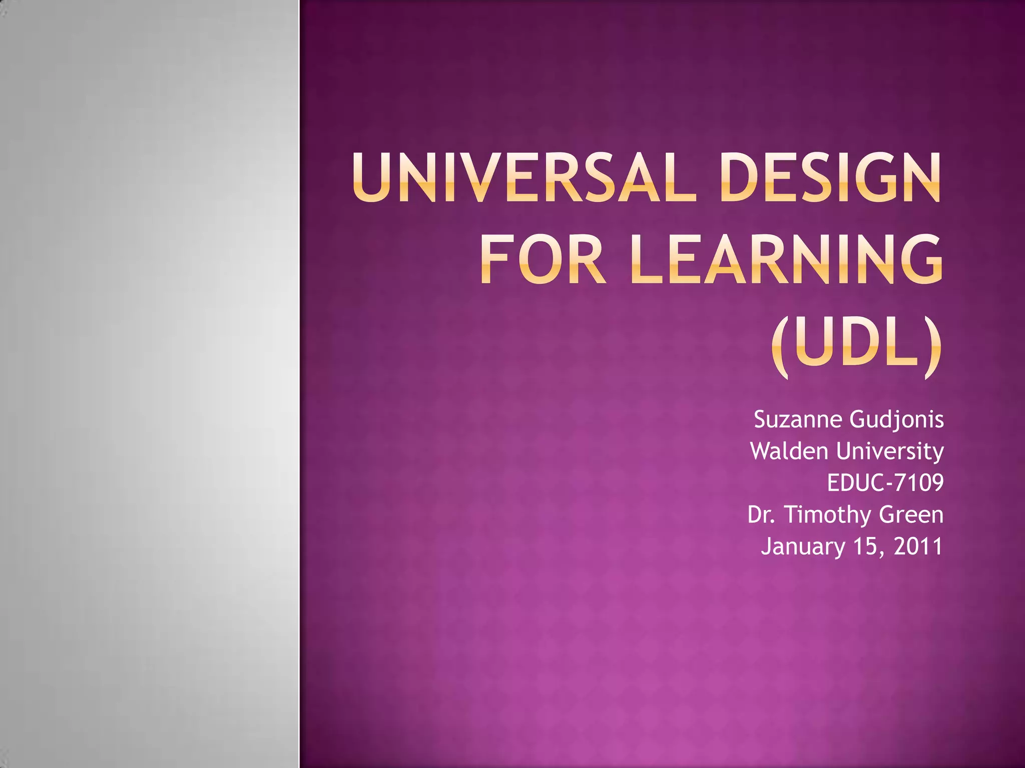 Universal design for learning (udl) | PPTX