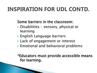 Universal design for learning (udl) | PPTX