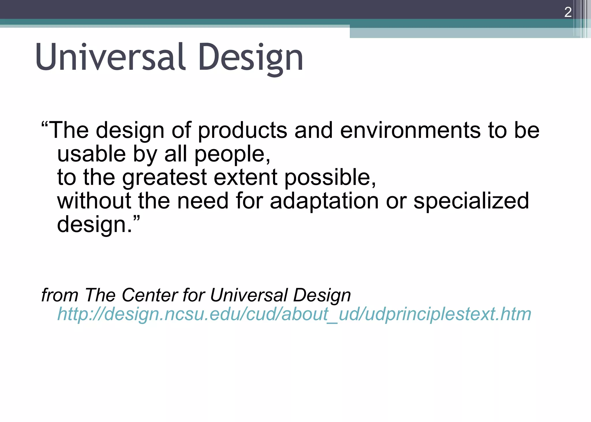 Universal Design for the Web | PPT