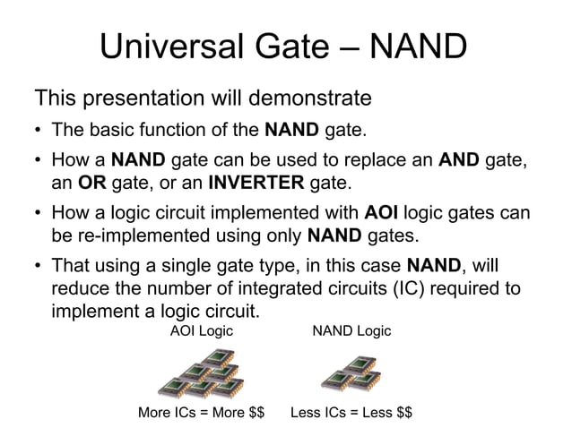 Universal Gate ppt to design digital logic circuit | PPT | Programming Languages | Computing