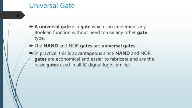 Universal gates electronic | PPT