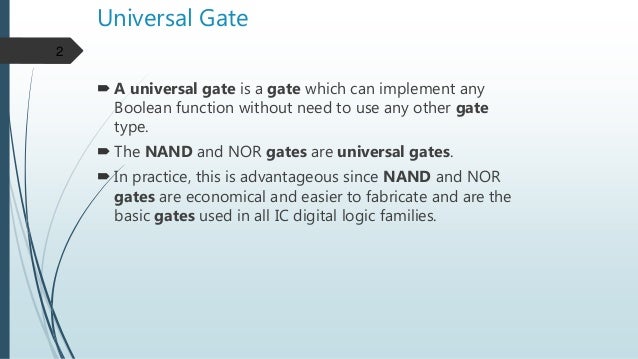 Universal gates electronic