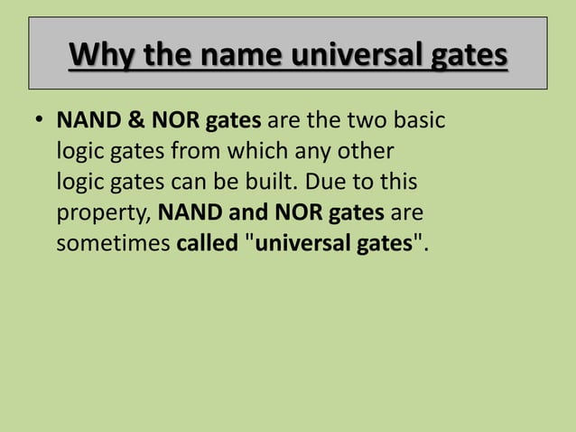 Universal gates ppt jatin 1_st_sem[1] | PPT