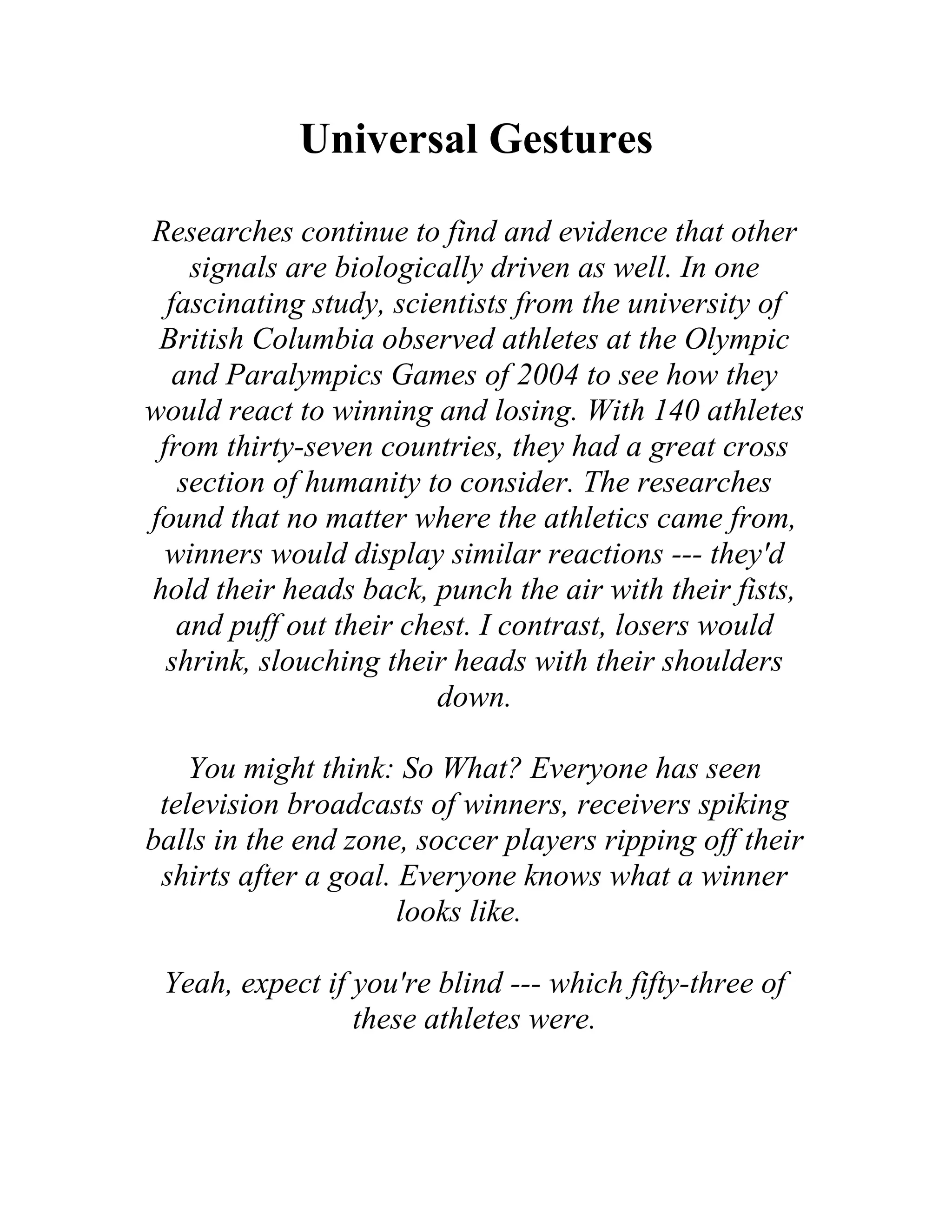 Universal gestures | DOC