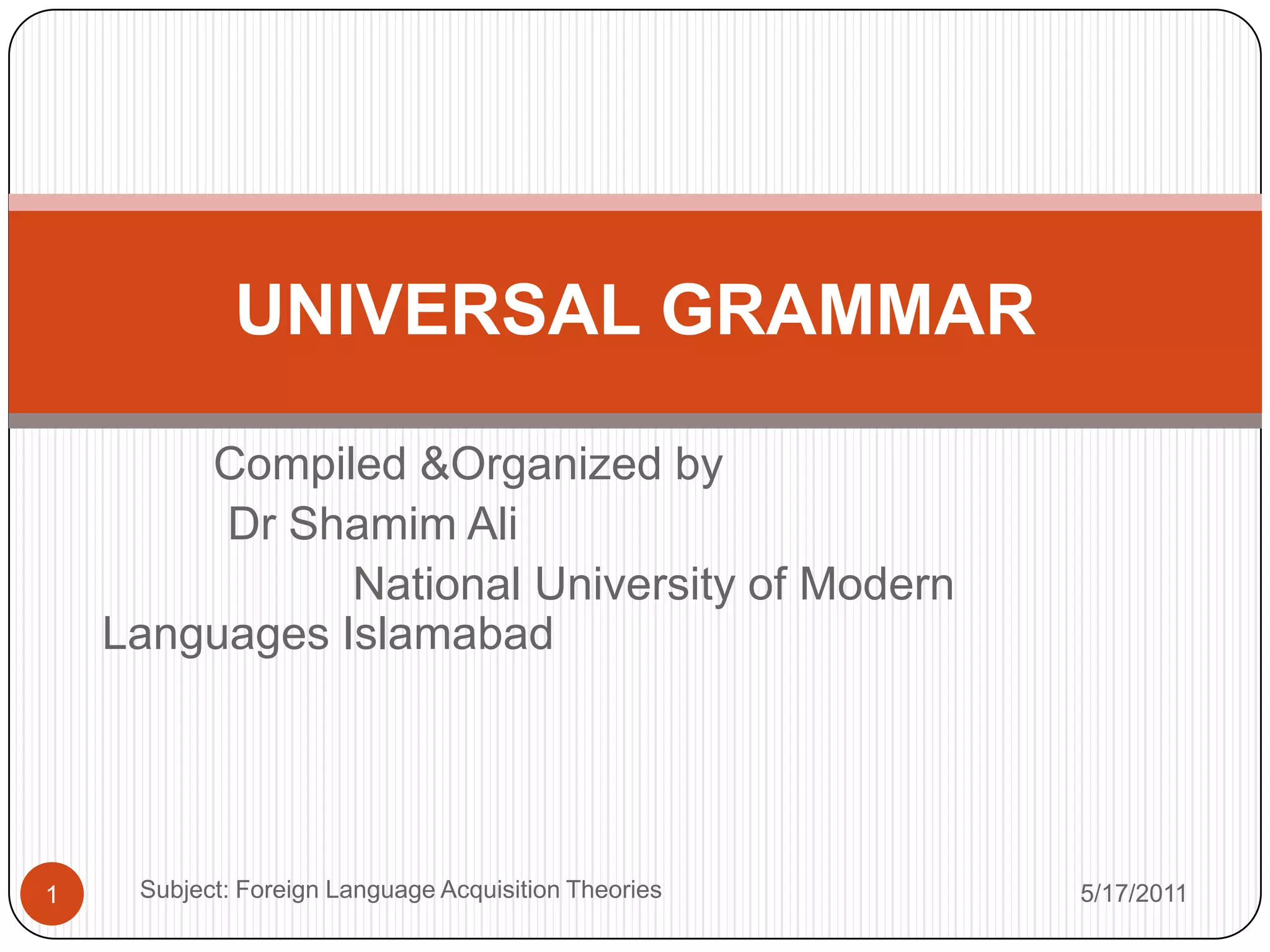 Universal grammar | PPT