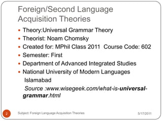 Universal grammar | PPTX