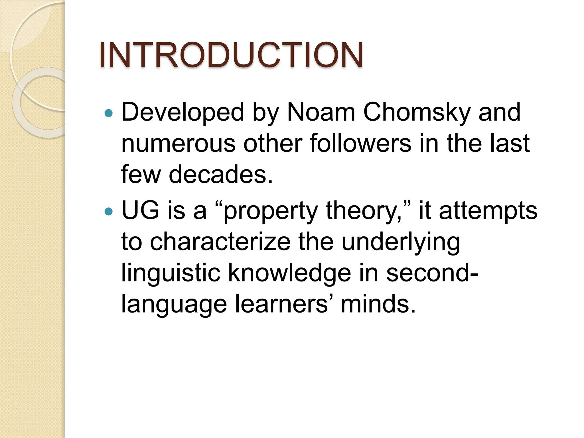 Universal Grammar IN Second Language ACQUISITION | PPTX