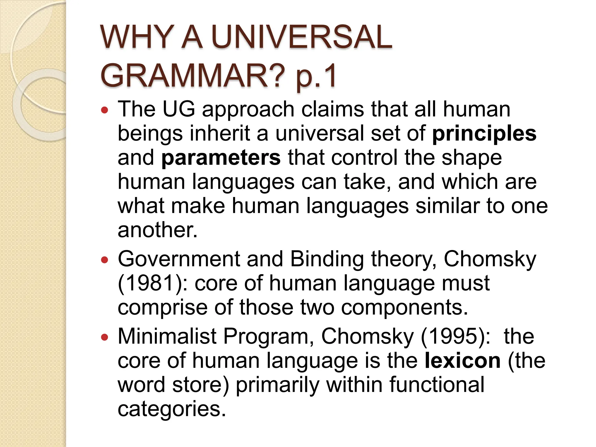 Universal Grammar IN Second Language ACQUISITION | PPTX