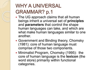 Universal Grammar IN Second Language ACQUISITION | PPTX