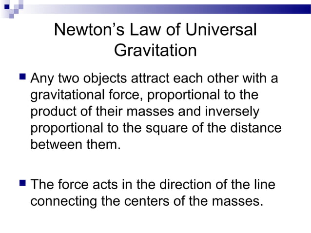 Law of Universal Gravitation | PPT | Physics | Science