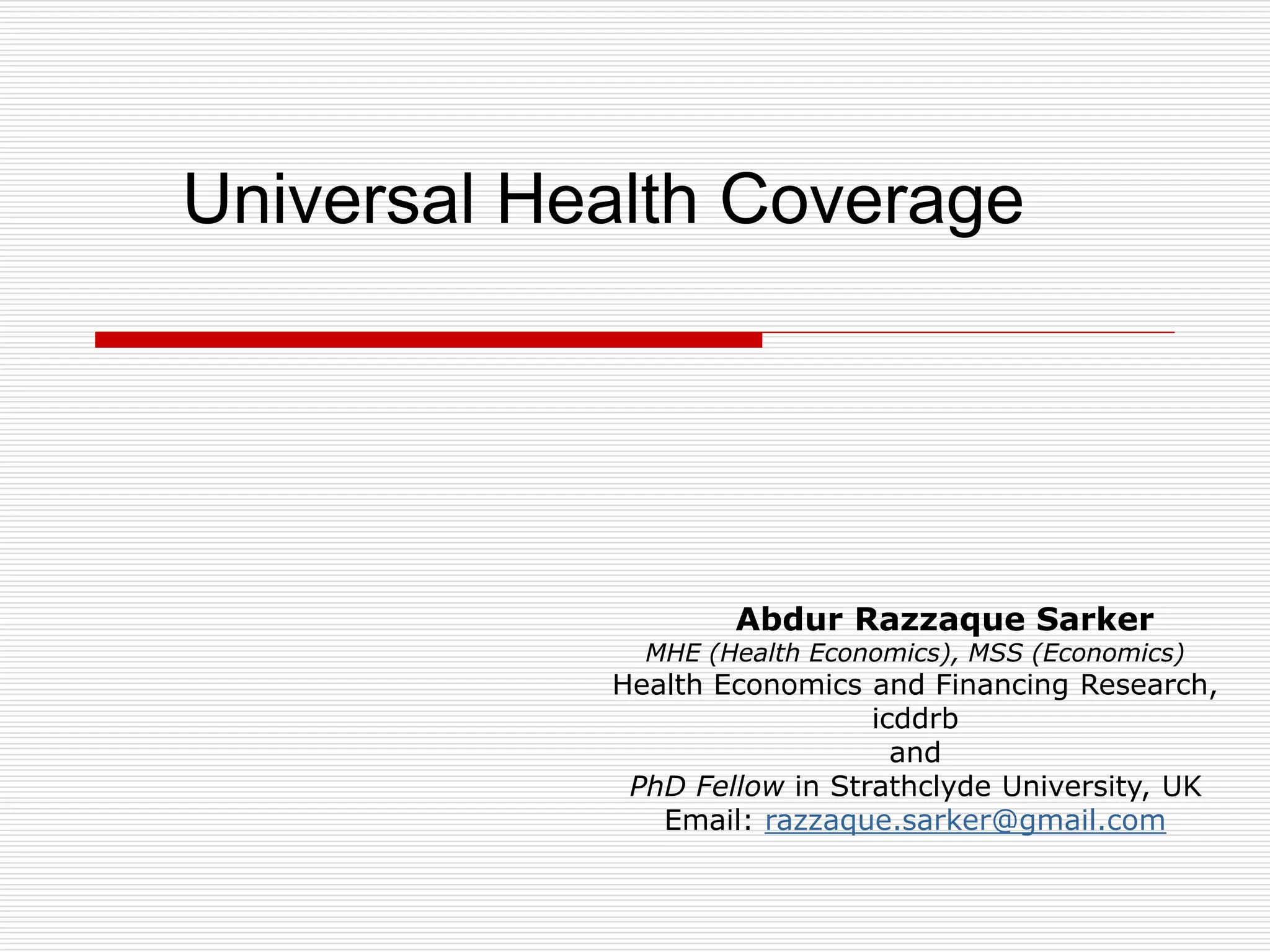 Universal health coverage | PPTX
