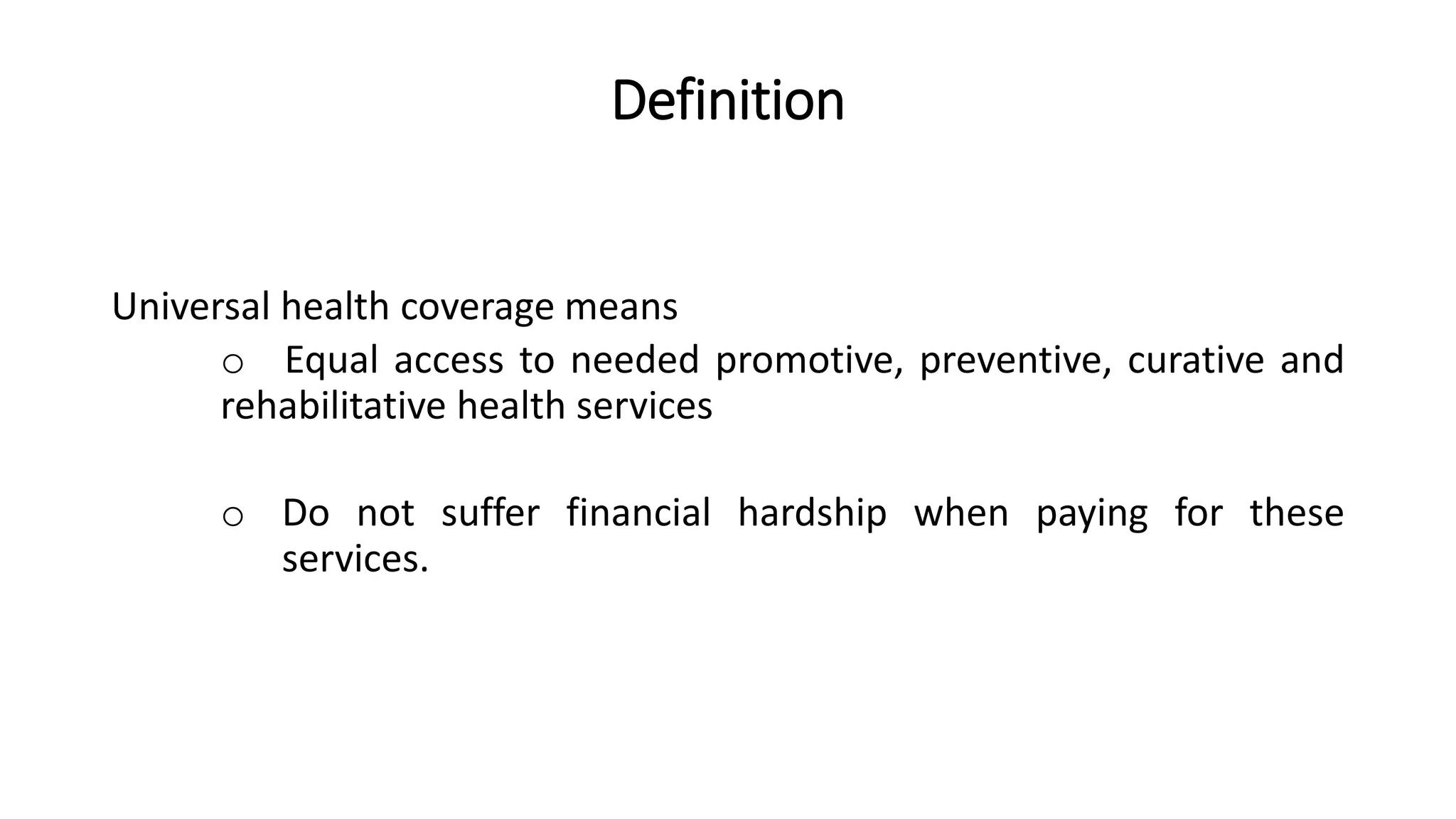 Universal health coverage | PPT