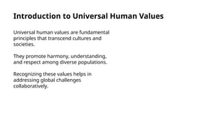 Universal Human Values IN ALL CONSIDERATIONS | PPTX