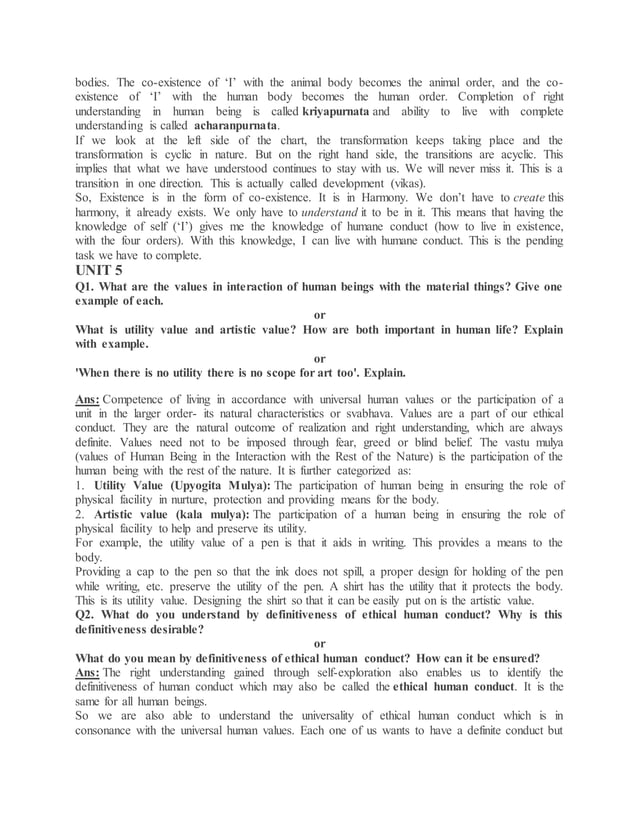 Universal human values and professional ethics notes | DOCX