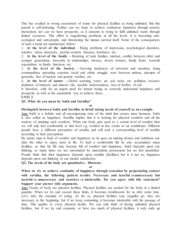 Universal human values and professional ethics notes | DOCX