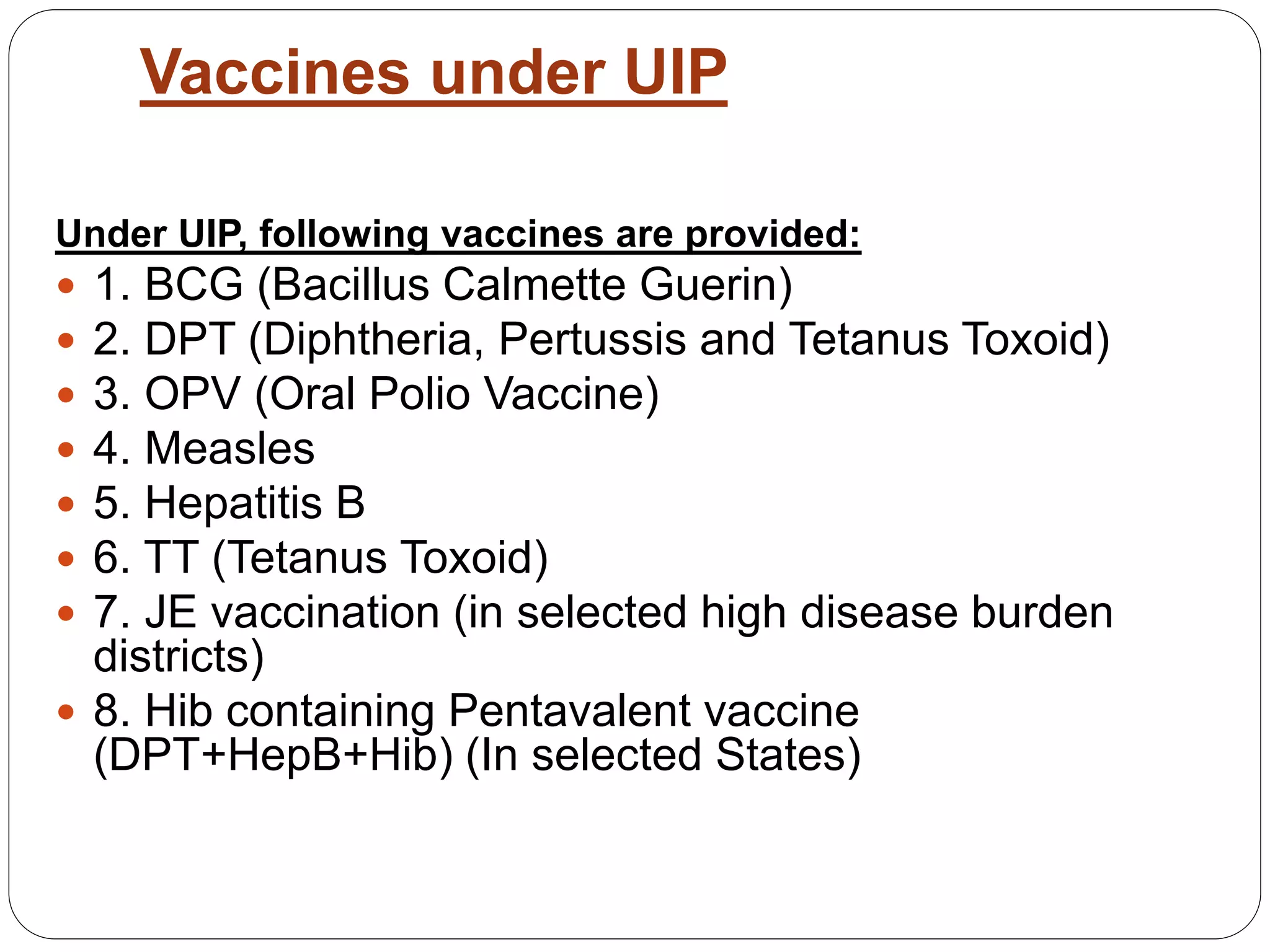 Universal immunisation program | PPTX