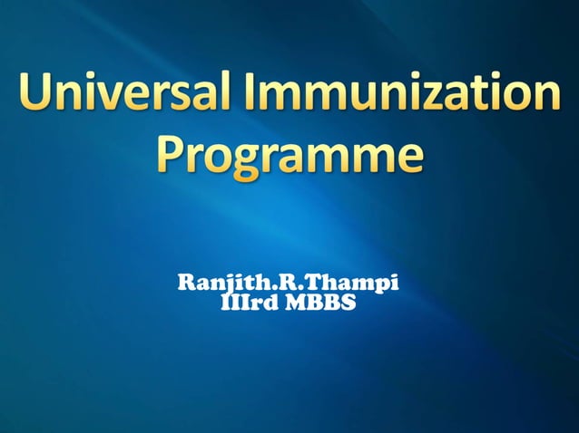 Universal immunization programme RRT | PPT