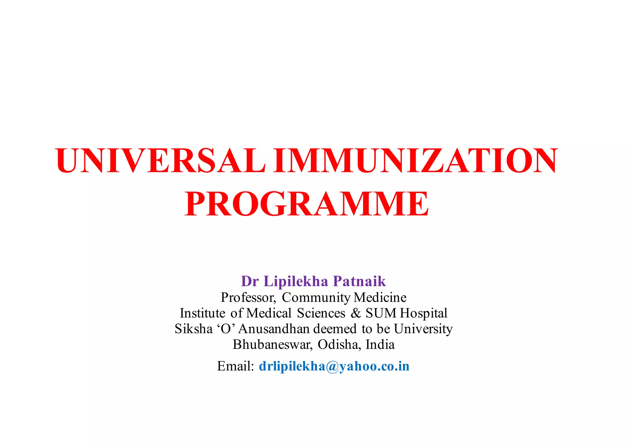 Universal immunization programme | PDF
