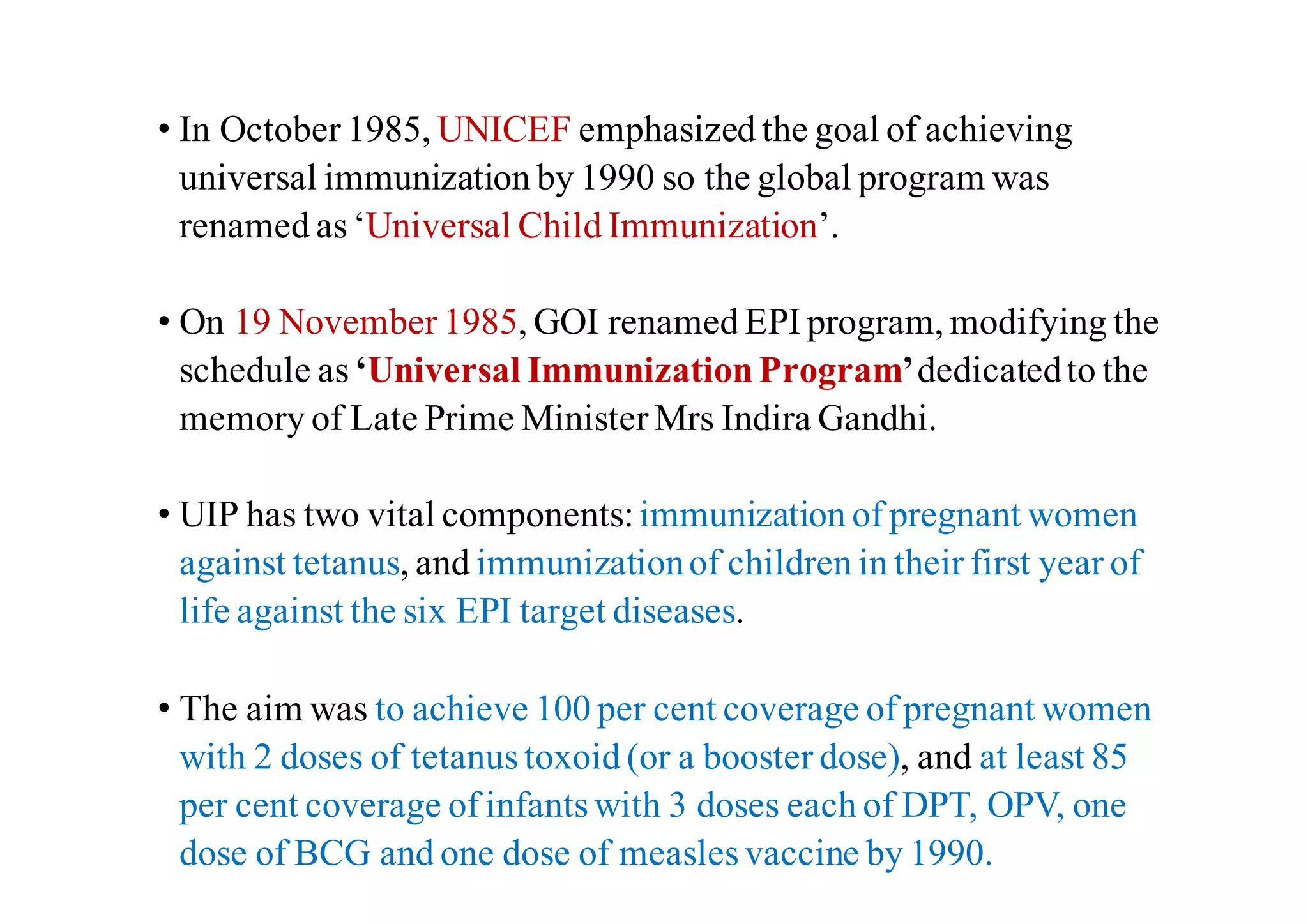 Universal immunization programme | PDF