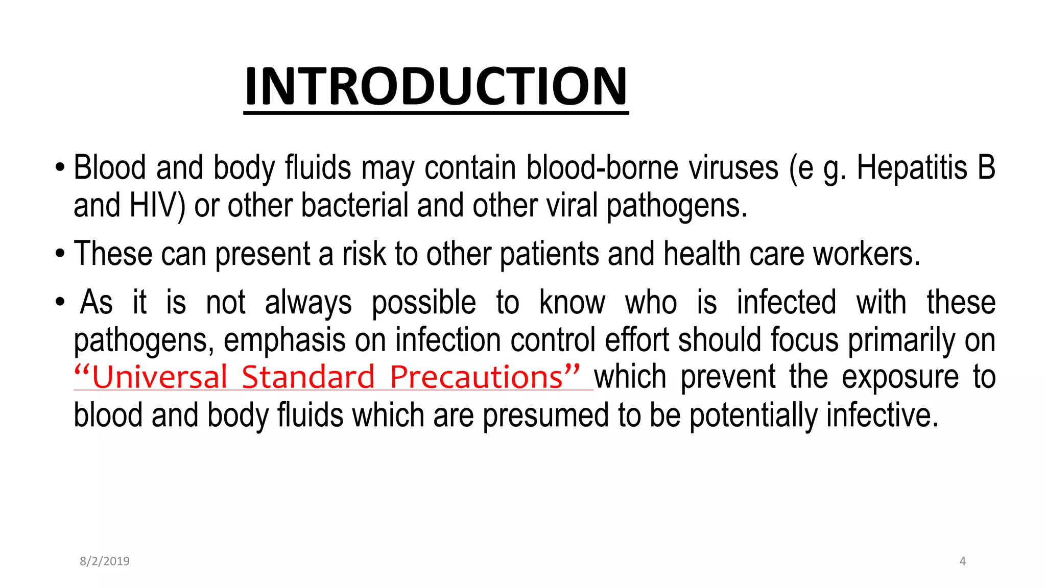 Universal infection control precautions | PPTX